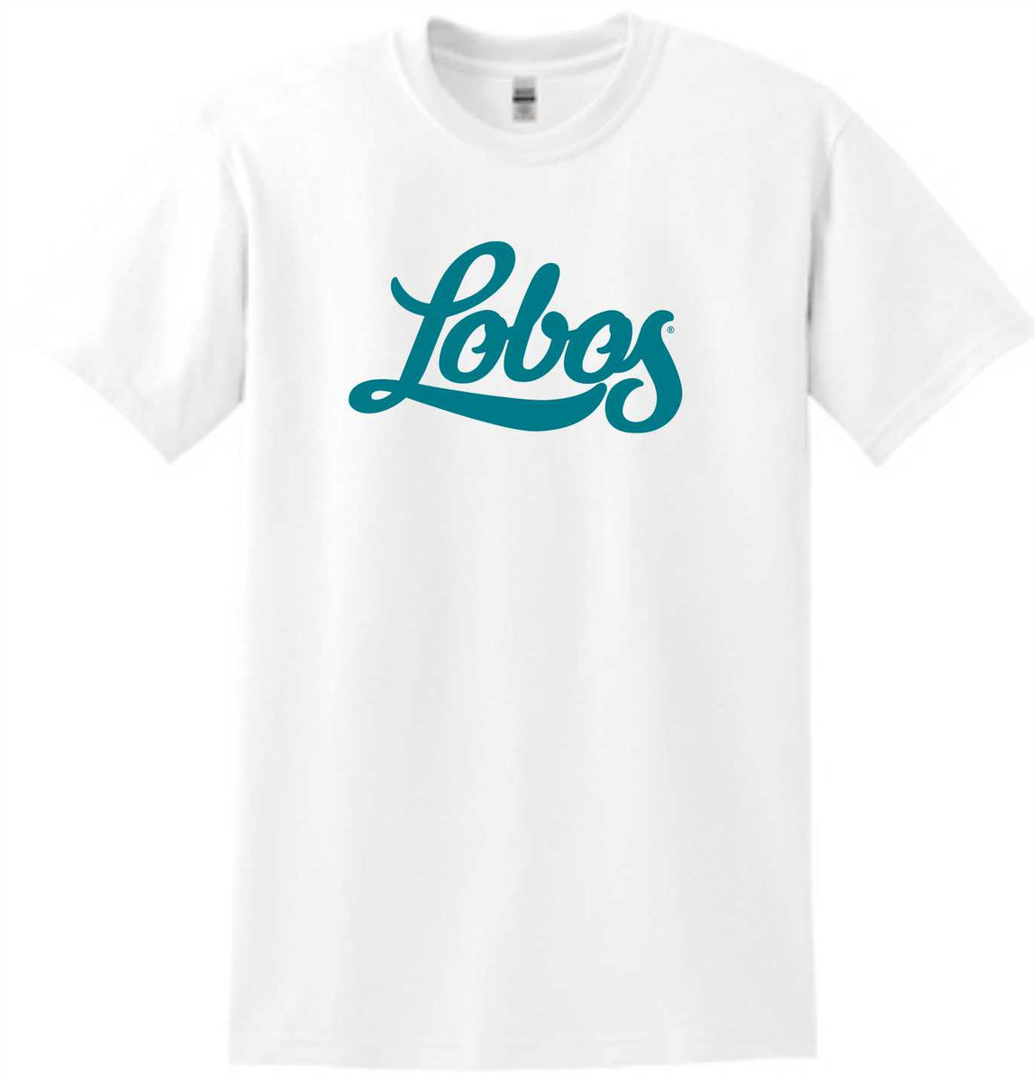 UNM Lobos White Out Turquoise Script T-Shirt – UNMLobos