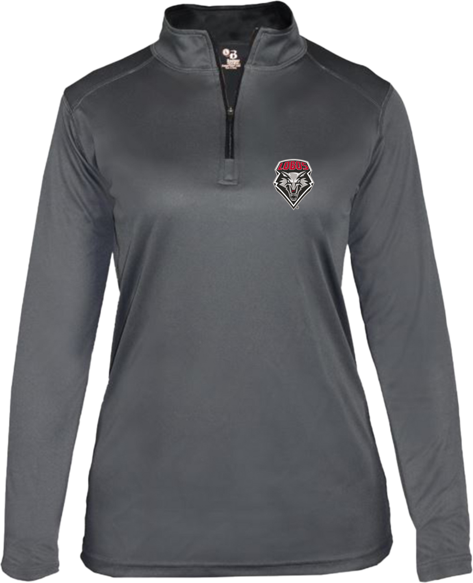 Gray Lobo Shield Ladies Performance 1/4 Zip – UNMLobos